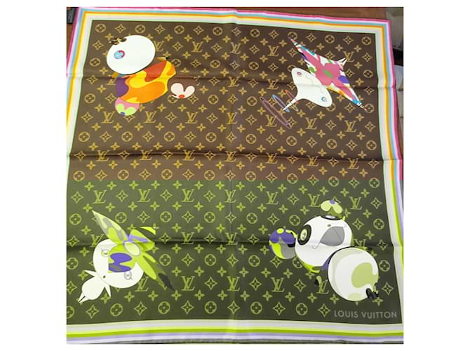 Louis Vuitton X Takashi Murakami Superflat Monogram Characters Multiple colors Silk ref.2082598 ...