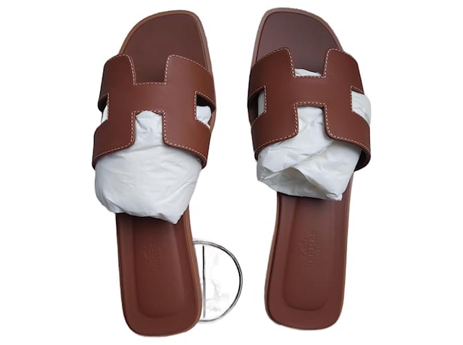 Hermès Oran Brown Lambskin ref.2084296 - Joli Closet