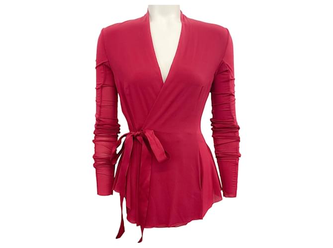 Rick Owens Cherry Red Wrap Top Synthetic ref.2085349 - Joli Closet