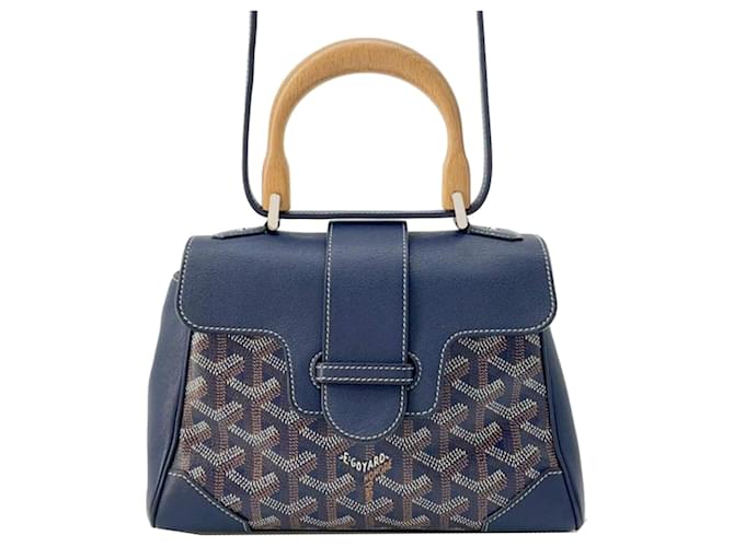 Goyard Blue Mini Goyardine Saigon Souple Dark blue Cloth Cloth ref ...