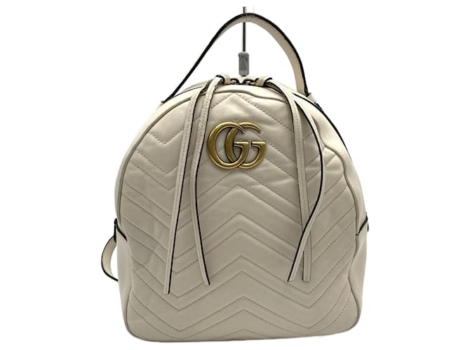 Gucci GG Marmont Leather Backpack White ref.2094840 - Joli Closet