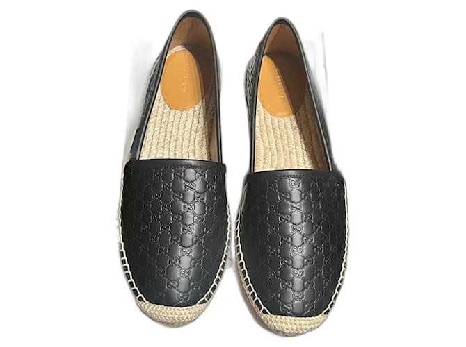 Gucci Espadrillas monogram Black Leather ref.2095030 - Joli Closet