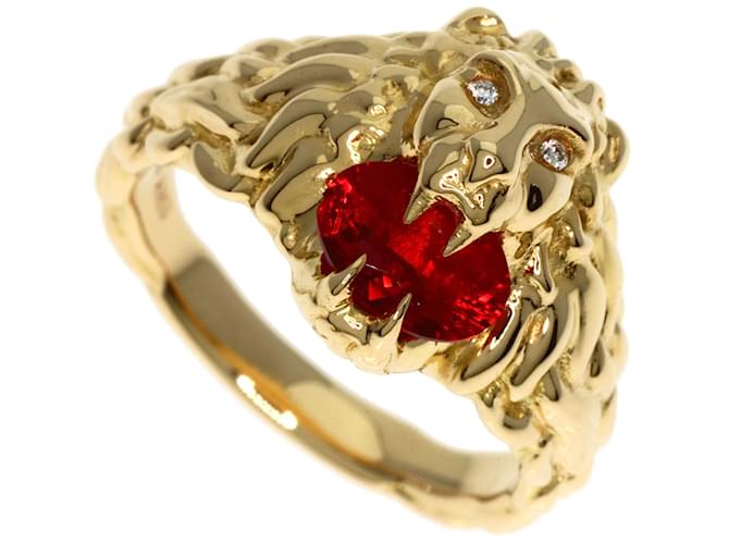 Gucci Lion Head Fire Opal Diamond Ring Yellow gold ref.2095515 - Joli ...