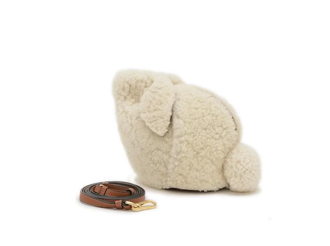 Loewe Bunny Mouton Shoulder Bag Cream Leather ref.2097652 - Joli Closet