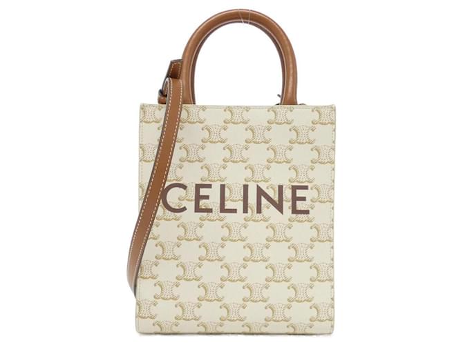Céline Celine Mini Vertical Cabas Handbag White Leather ref.2100953 ...