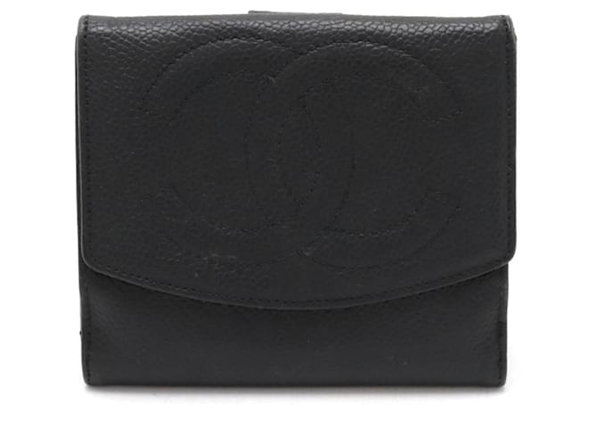Chanel Coco Mark Bi-fold Wallet Black ref.2101697 - Joli Closet