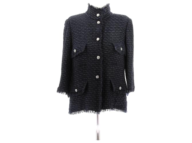 CHANEL Jackets T.FR 40 Polyester Navy blue ref.2109642 - Joli Closet