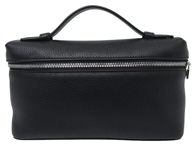 NEW LORO PIANA EXTRA POCKET L19 BLACK LEATHER POUCH BAG ref.2110520 ...