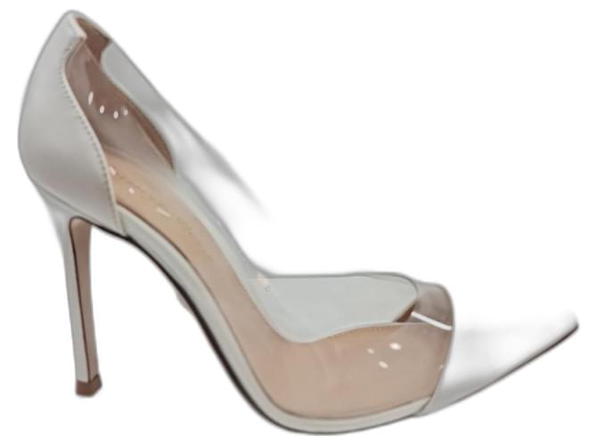 plexy pvc in leather white gianvito rossi ref.2111618 - Joli Closet