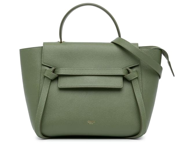Céline Celine Green Nano Grained Calfskin Belt Bag Olive green Leather ...