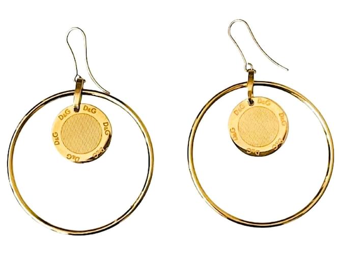 Golden hoop earrings DOLCE & GABBANA Gold-plated ref.2112328 - Joli Closet