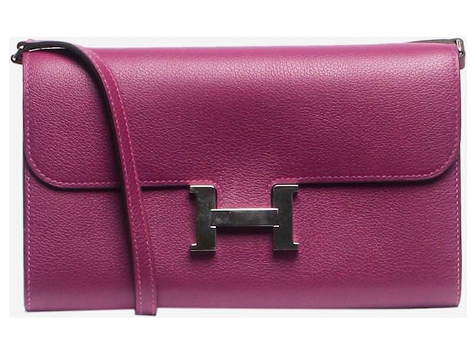 Hermès Purple Constance Wallet To Go Leather ref.2113916 - Joli Closet