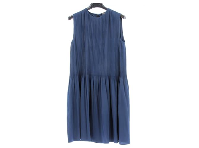LORO PIANA Dresses T.IT 42 Silk Navy blue ref.2118016 - Joli Closet