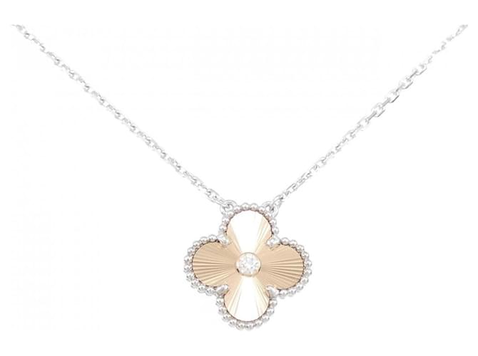 Van Cleef & Arpels Vintage Alhambra Necklace Golden White gold Pink ...