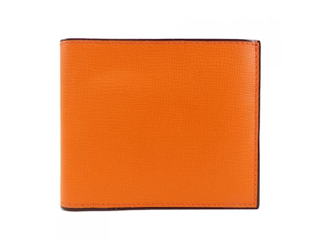 Valextra Bi-Fold Leather Wallet Orange ref.2129263 - Joli Closet