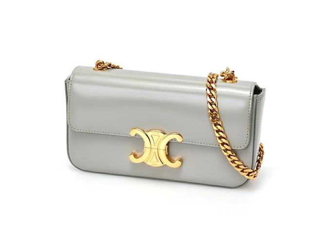 Céline Celine Triomphe Chain Shoulder Bag Brown Leather ref.2139173 ...