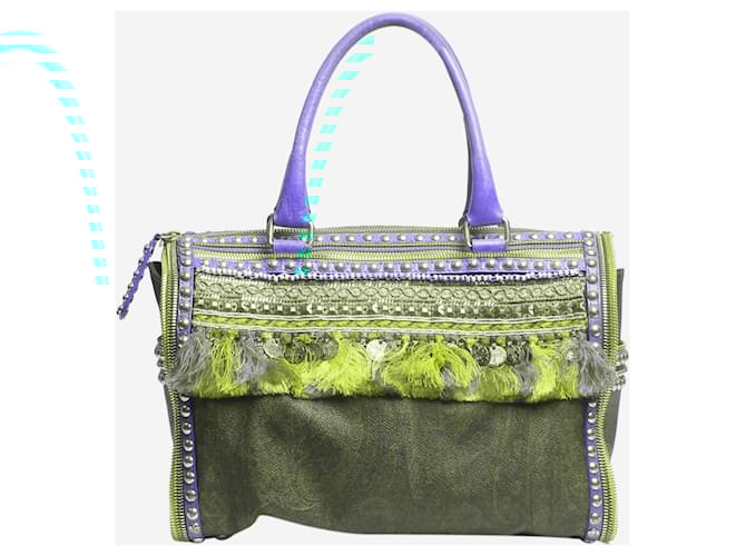 Etro Brown paisley embellished top handle bag ref.2140802 - Joli Closet