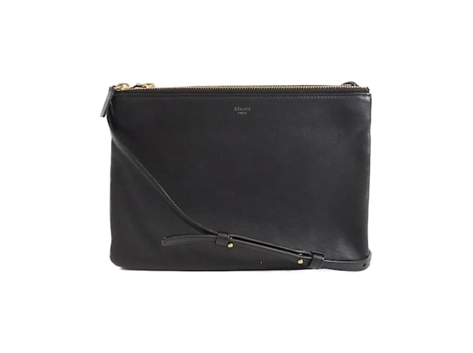 Céline Celine Large Trio 171453ETA Shoulder Bag Black Leather ref.2147238 - Joli Closet