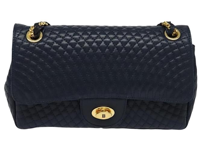 Bally Quilted Navy blue Leather ref.2151329 - Joli Closet