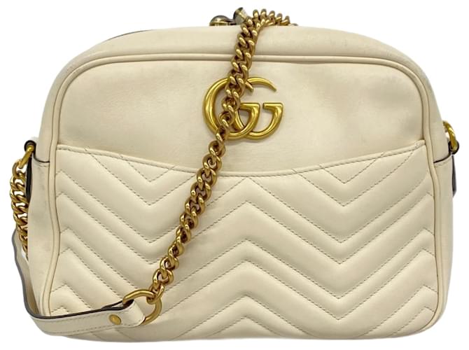Gucci GG Marmont White Leather Shoulder Bag ref.2151702 - Joli Closet