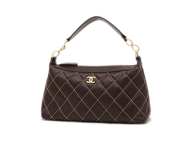 Chanel Wild Stitch One Shoulder Bag Dark brown Leather ref.2153498 ...