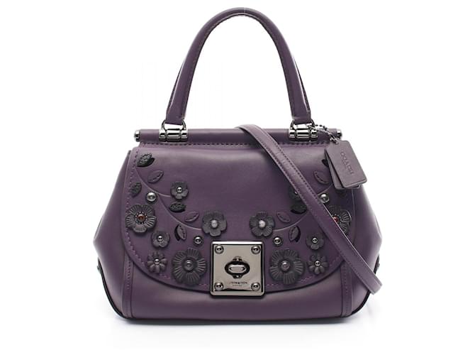Coach Leather Drifter Top Handle Satchel 2way Bag 54079 Purple ref ...