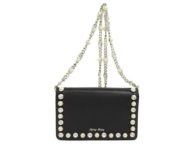 Miu Miu Chain Bag Shoulder Leather Black ref.2174082 - Joli Closet