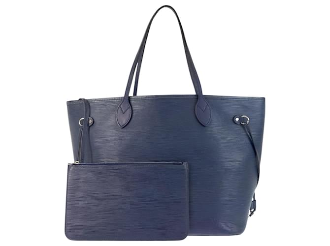 Louis Vuitton Epi Neverfull MM Tote Bag Navy blue Leather ref.2186716 ...