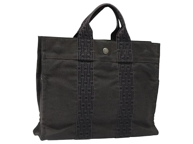 Hermès HERMES Her Line PM Tote Bag Canvas Gray Silver Auth bs24608 ...