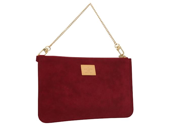LOUIS VUITTON Aurelia GM Pouch Suede Red LV Auth 100246 ref.2195340 ...