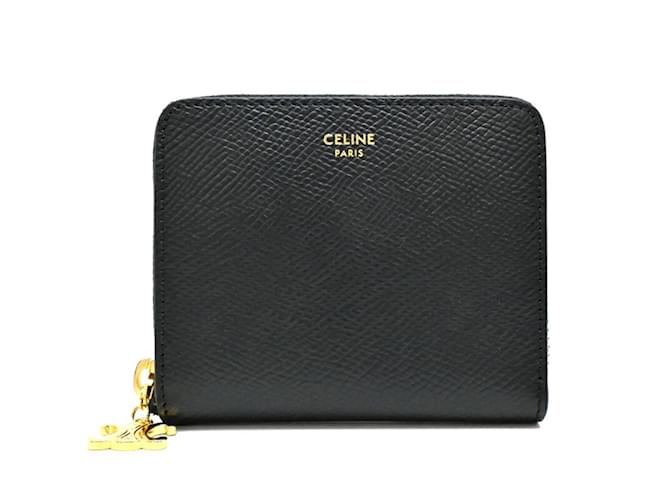 Céline Celine Small Zip Wallet Black Leather ref.2196578 - Joli Closet