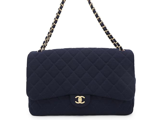 Chanel Chain Shoulder Bag AS3788 Navy blue Cotton ref.2197085 - Joli Closet