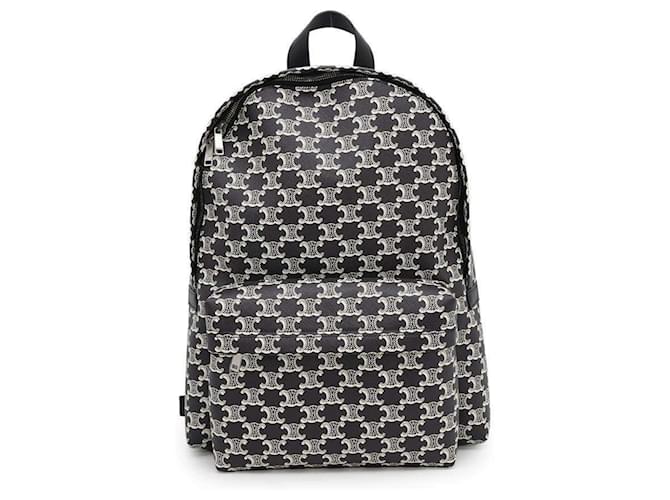 Céline Celine Backpack Triomphe 188382FSZ Black White Leather Plastic ...