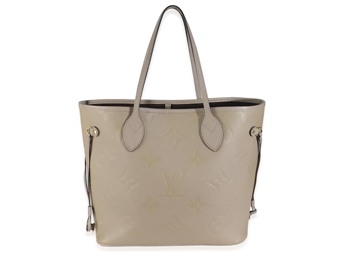Louis Vuitton Turtledove Monogram Empreinte Neverfull MM Grey Leather ...