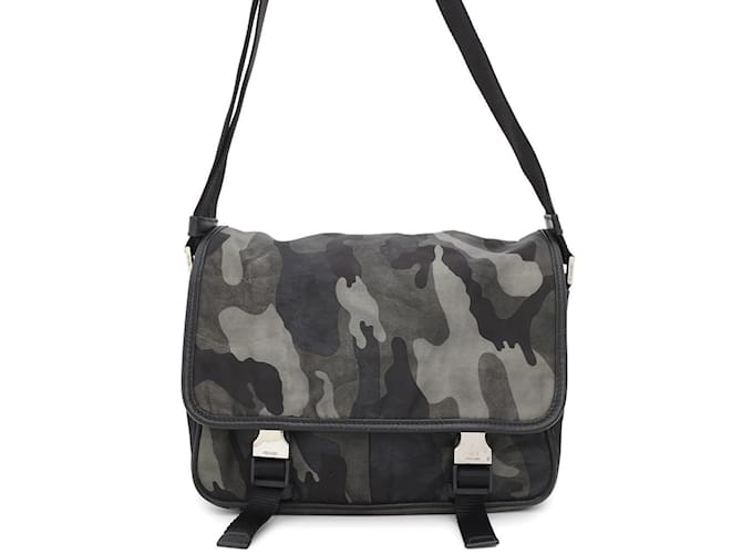 Prada Camouflage Pattern Nylon Shoulder Bag Black Khaki ref.2202363 ...