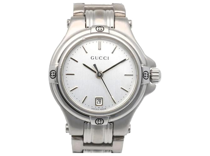 Gucci Stainless Steel Quartz Wristwatch 9040L Silvery ref.2207239 ...