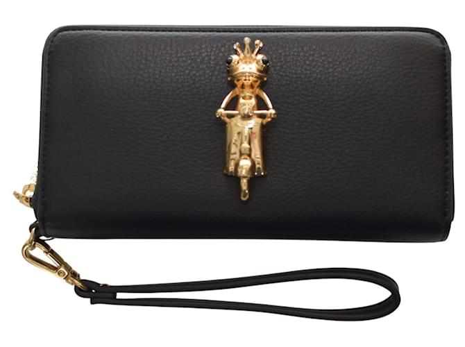 Love Moschino "FROG on bike" zip around gold logo-lettering wallet ...
