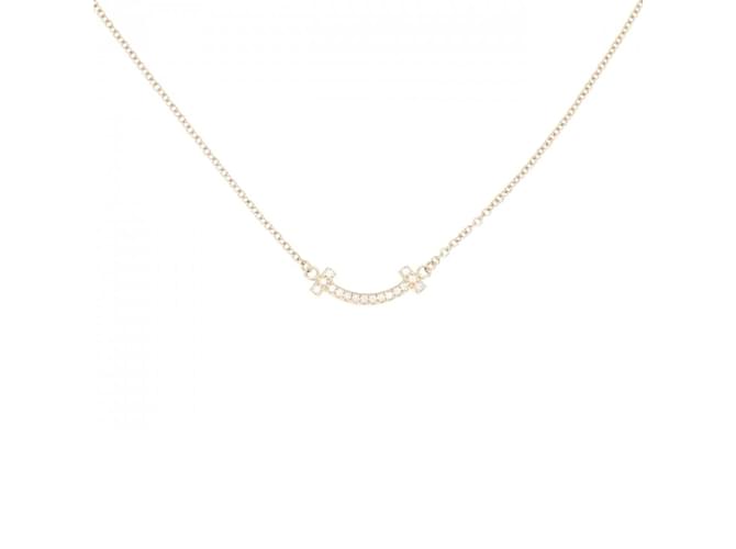 Tiffany & Co Tiffany T Smile Mini Necklace Pink gold ref.2220509 - Joli ...