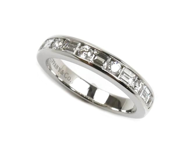 Tiffany & Co. Platinum Channel Setting Half Circle Diamond Ring ref ...