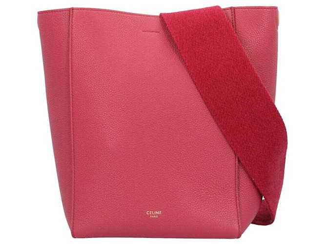 Céline Celine Sangle Bucket Small Shoulder Bag Red Leather ref.2226307 ...