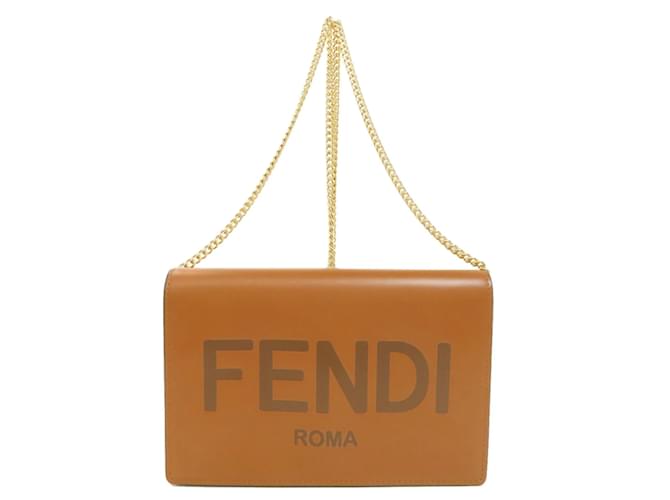 Fendi Chain Shoulder Bag in Brown Calfskin Leather ref.2227129 - Joli ...