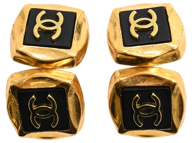 Chanel Vintage Resin CC Cuff Links in Gold Metal Golden ref.2233587 ...