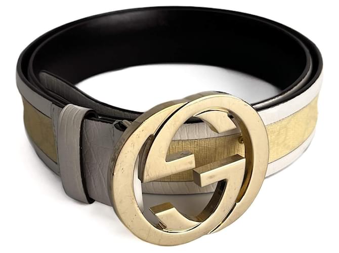 Gucci Interlocking GG Leather Wide Belt 90/36 Off-White Eggshell ref ...