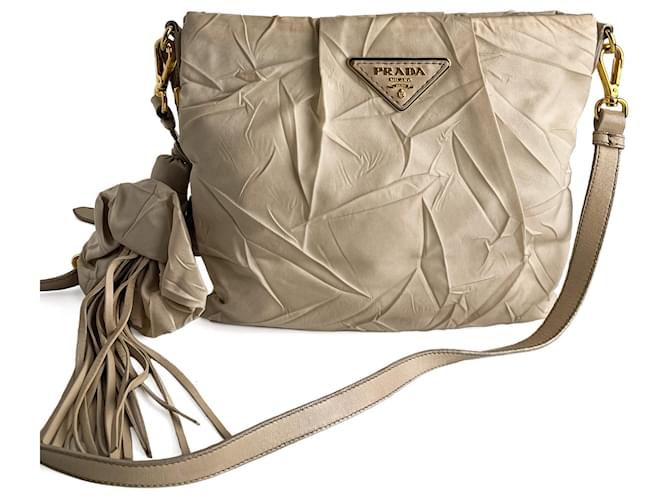 Prada Re-Edition Econyl Nylon Satchel Crossbody Desert Beige ref ...