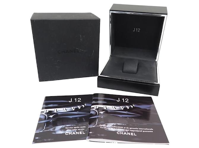 CHANEL J12 CERAMIC PREMIERE BLACK LEATHER WATCH CASE BOX ref.2242433 ...