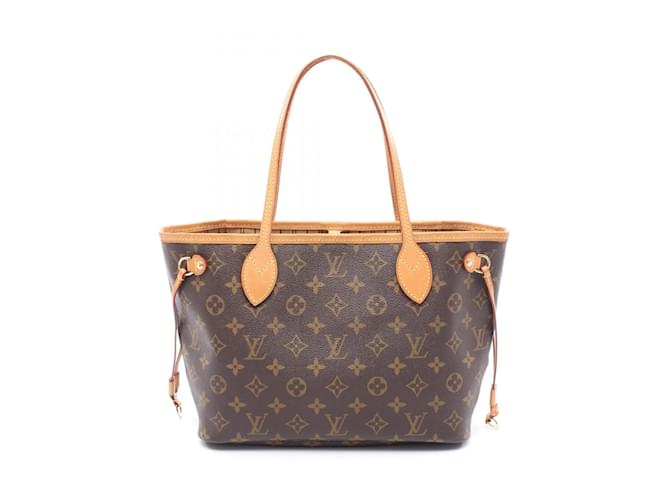 Louis Vuitton Neverfull PM Monogram Tote Bag Brown Leather Cloth ref ...
