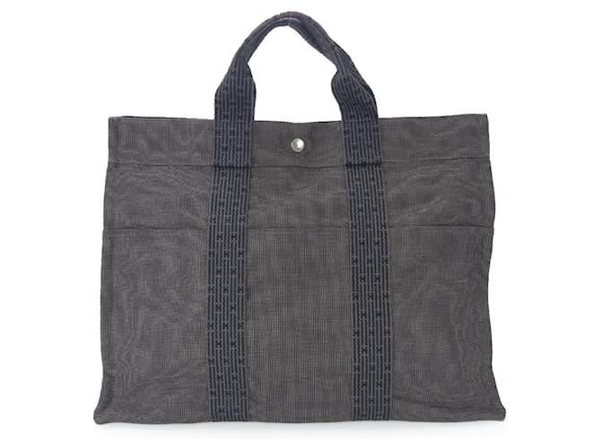 Hermès Hermes Her Line MM Tote Bag Gray Brown Polyester Plastic ref ...