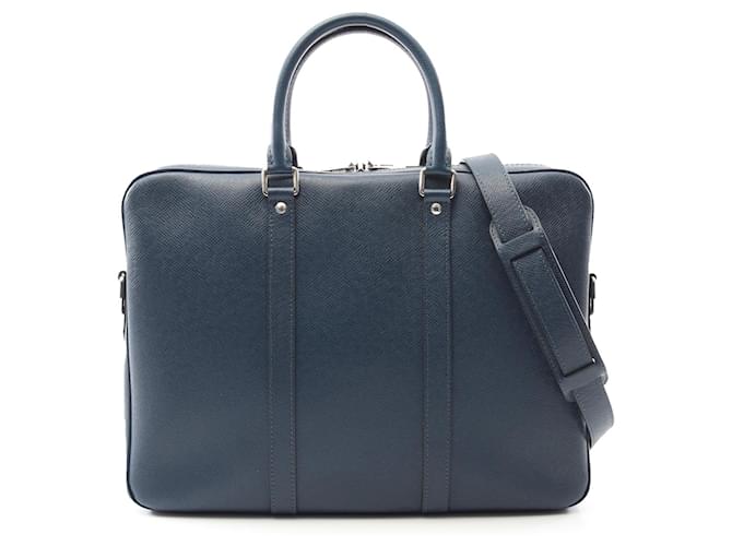 Louis Vuitton Blue Taiga Porte Documents Voyage PM Leather ref.2300915 ...