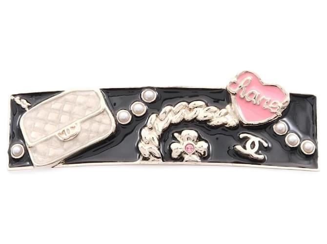 Chanel Coco Mark Matelasse Bag Barrette Black Multiple colors Golden ...