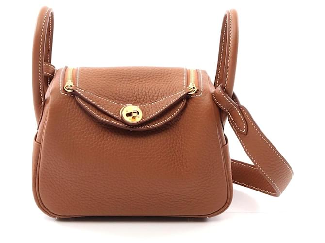 Hermès Hermes Lindy Mini Shoulder Bag Brown Leather Pony-style calfskin ...